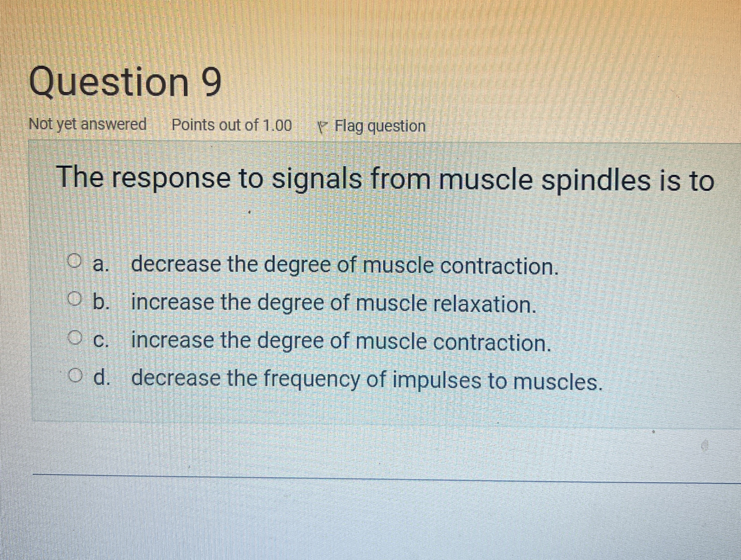 Solved Question 9Not yet answeredPoints out of 1.00Flag | Chegg.com
