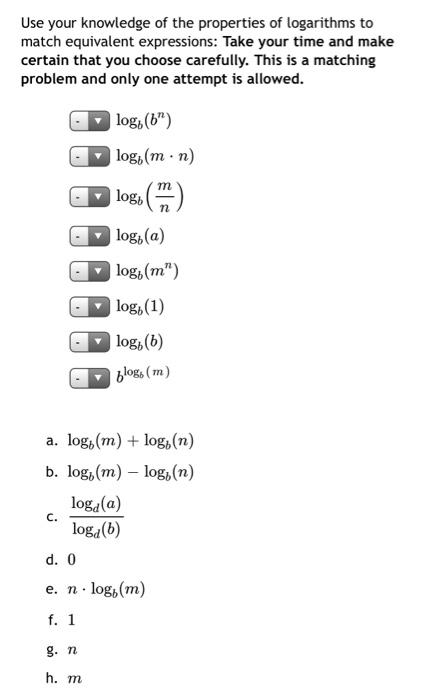 Solved Use your knowledge of the properties of logarithms to | Chegg.com