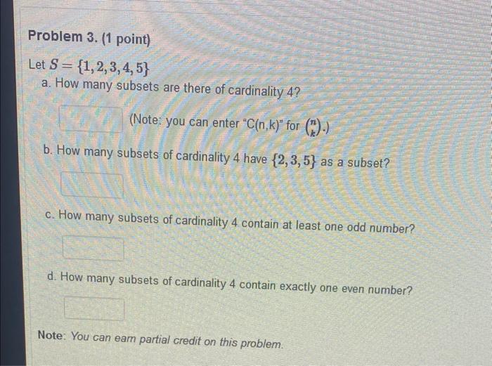 Let S={1,2,3,4,5} a. How many subsets are there of | Chegg.com