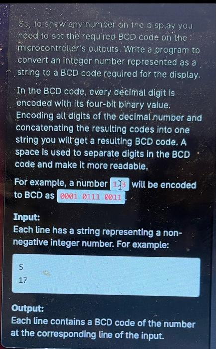 Solved Binary Coded Decimal -- Encoding Programming | Chegg.com