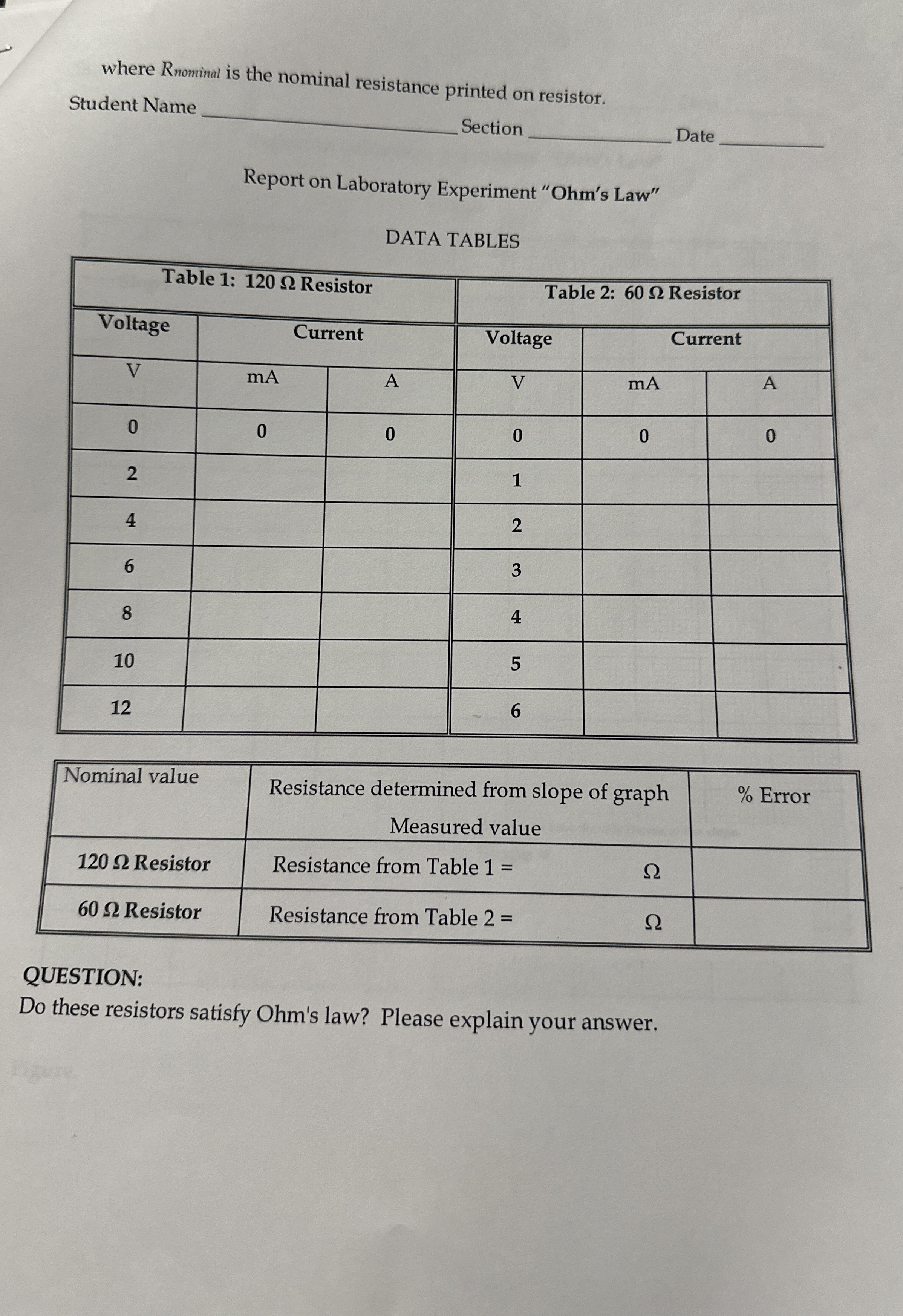 Solved where Rnominal ﻿is the nominal resistance printed on | Chegg.com
