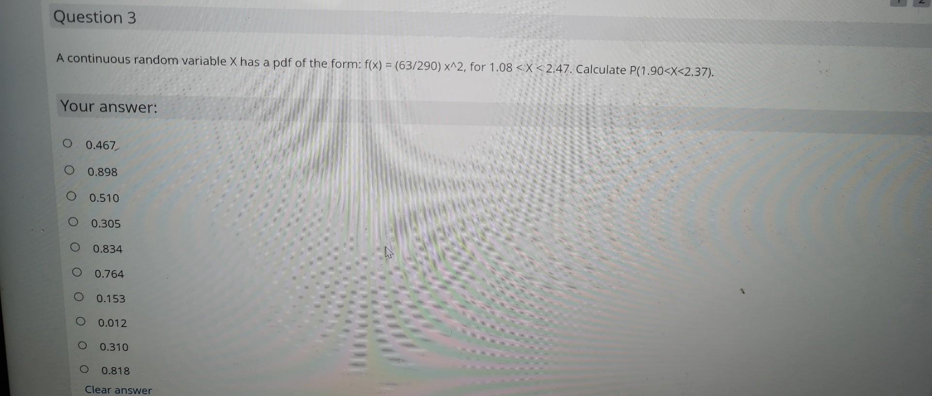 Solved A continuous random variable X has a pdf of the form: | Chegg.com