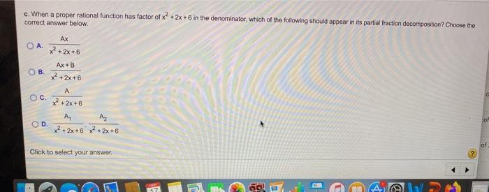 Solved What term(s) should appear in the partial fraction | Chegg.com