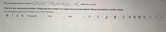 Solved A1∩A2∩A3……∩An=Aˉ1∪Aˉ2∪Aˉ3…∪Aˉn | Chegg.com