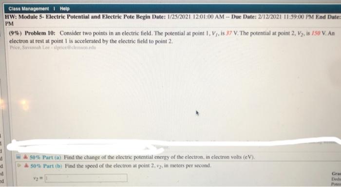 Solved Class Management Help HW: Module 5- Electric | Chegg.com