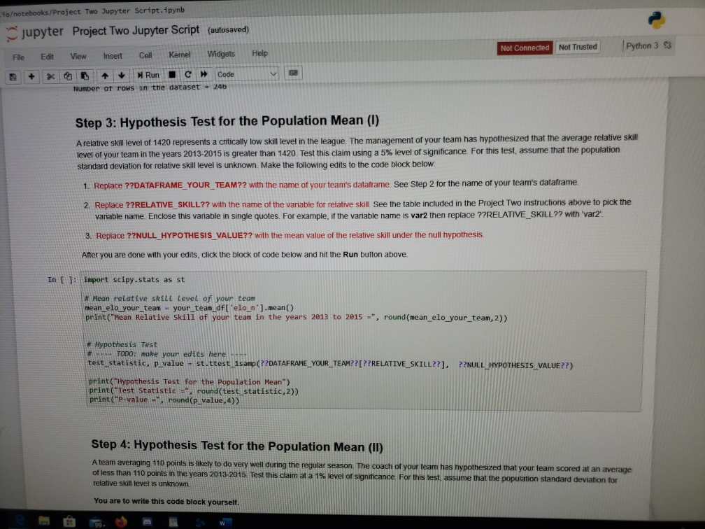 Solved Cebooks/Project Iwo Jupyter Sorpt. 1Dyno jupyter | Chegg.com