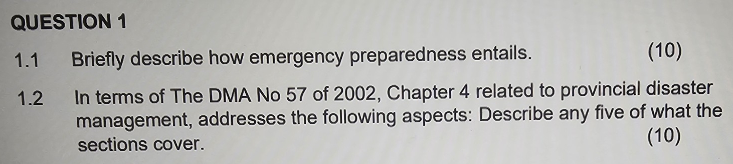 Solved QUESTION 11.1 ﻿Briefly describe how emergency | Chegg.com