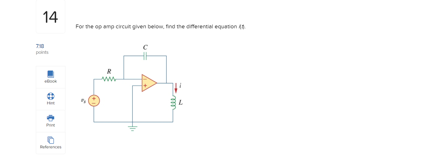 Solved 14For the op amp circuit given below, find the | Chegg.com