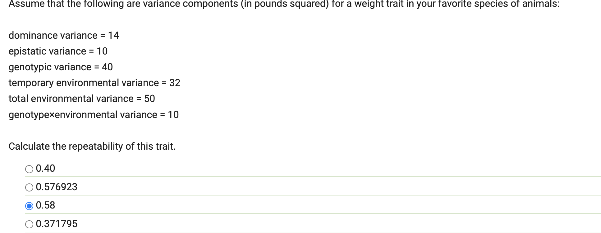 Solved Assume that the following are variance components (in | Chegg.com