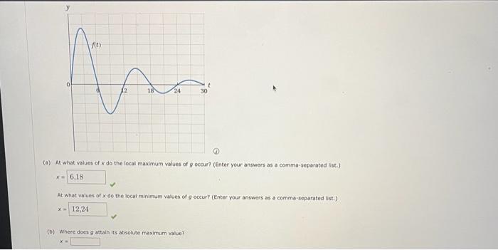 (a) At what values of x do the local maximum values | Chegg.com