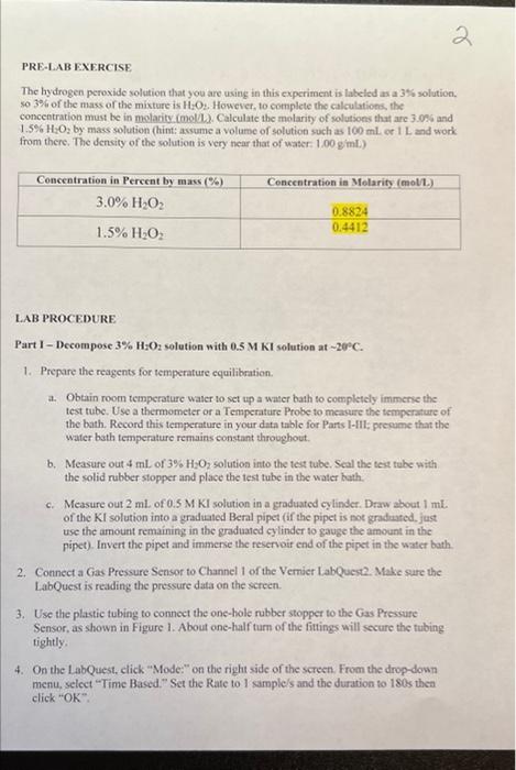 Solved Kinetics of the Decomposition of Hydrogen Peroxide | Chegg.com