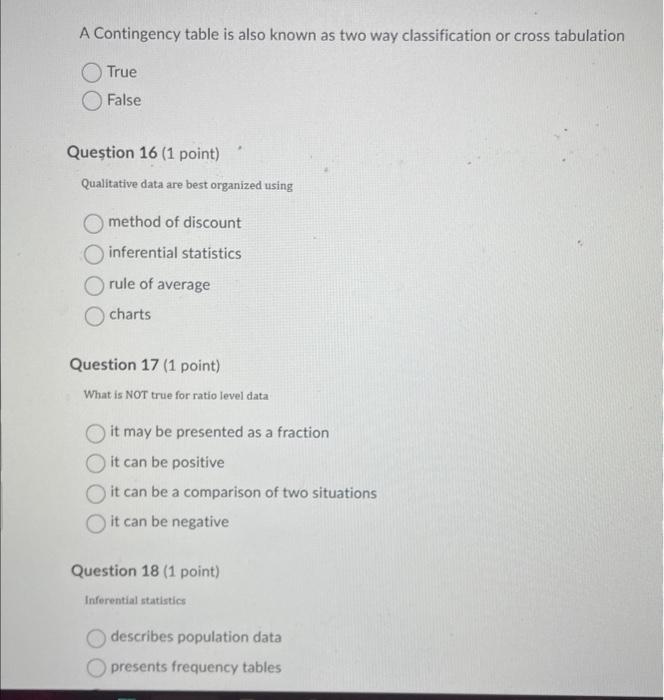 Solved A Contingency table is also known as two way | Chegg.com