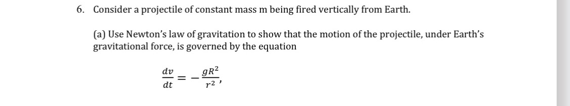 Solved Consider a projectile of constant mass m ﻿being fired | Chegg.com