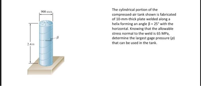 Solved The cylindrical portion of the compressed-air tank | Chegg.com
