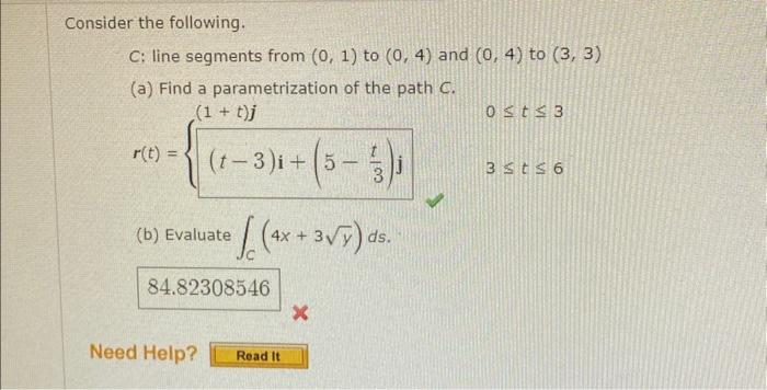 Solved Consider The Following C Line Segments From 0 1