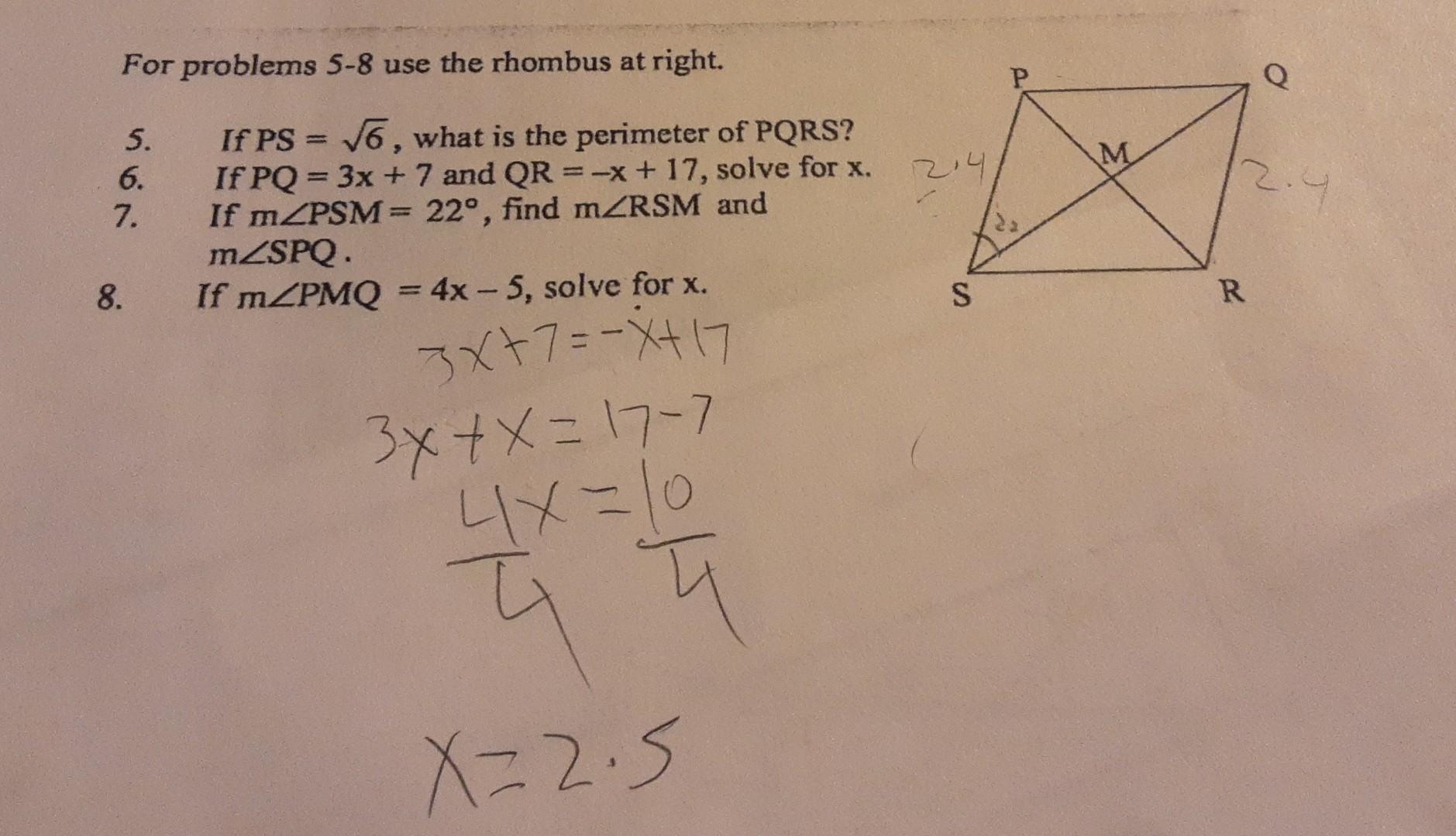 Solved I have no idea how to solve forperimeter, rsm and | Chegg.com