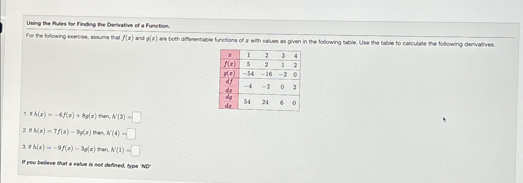Solved Using the Rules for Finding the Derivative of a | Chegg.com