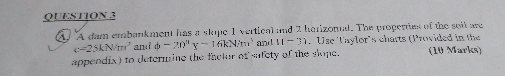 Solved Use Taylor's chart to determine the factor of safety. | Chegg.com