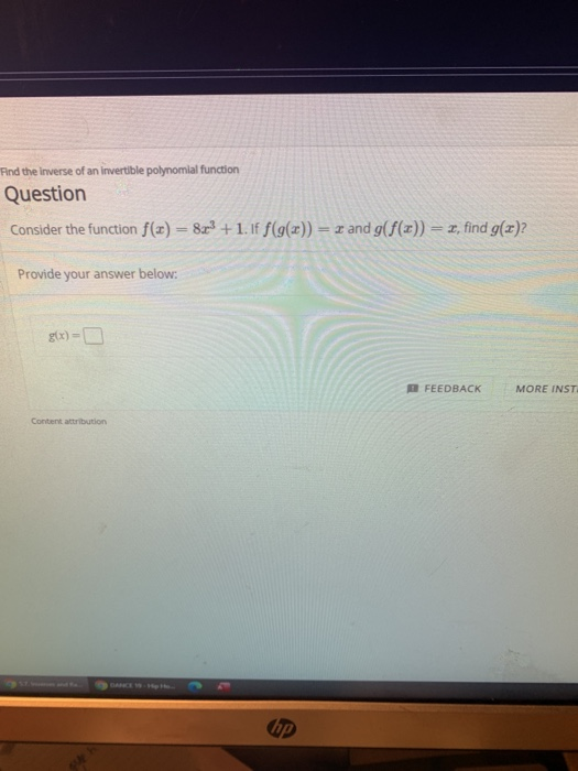 Solved Find the Inverse of an invertible polynomial function | Chegg.com