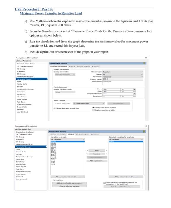 Solved Lab Procedure: Part 1: Verification of Thevenin \& | Chegg.com