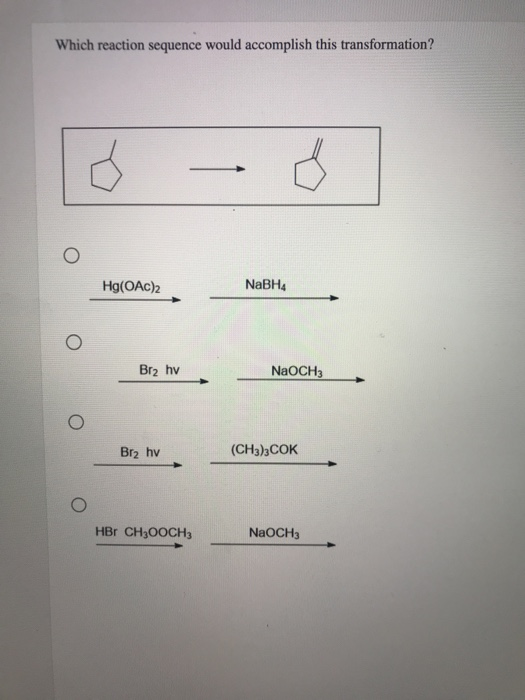 Solved Which is the major organic product for the following | Chegg.com