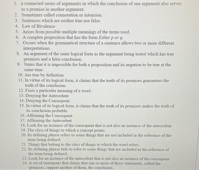 Match each concept below with the best and most | Chegg.com