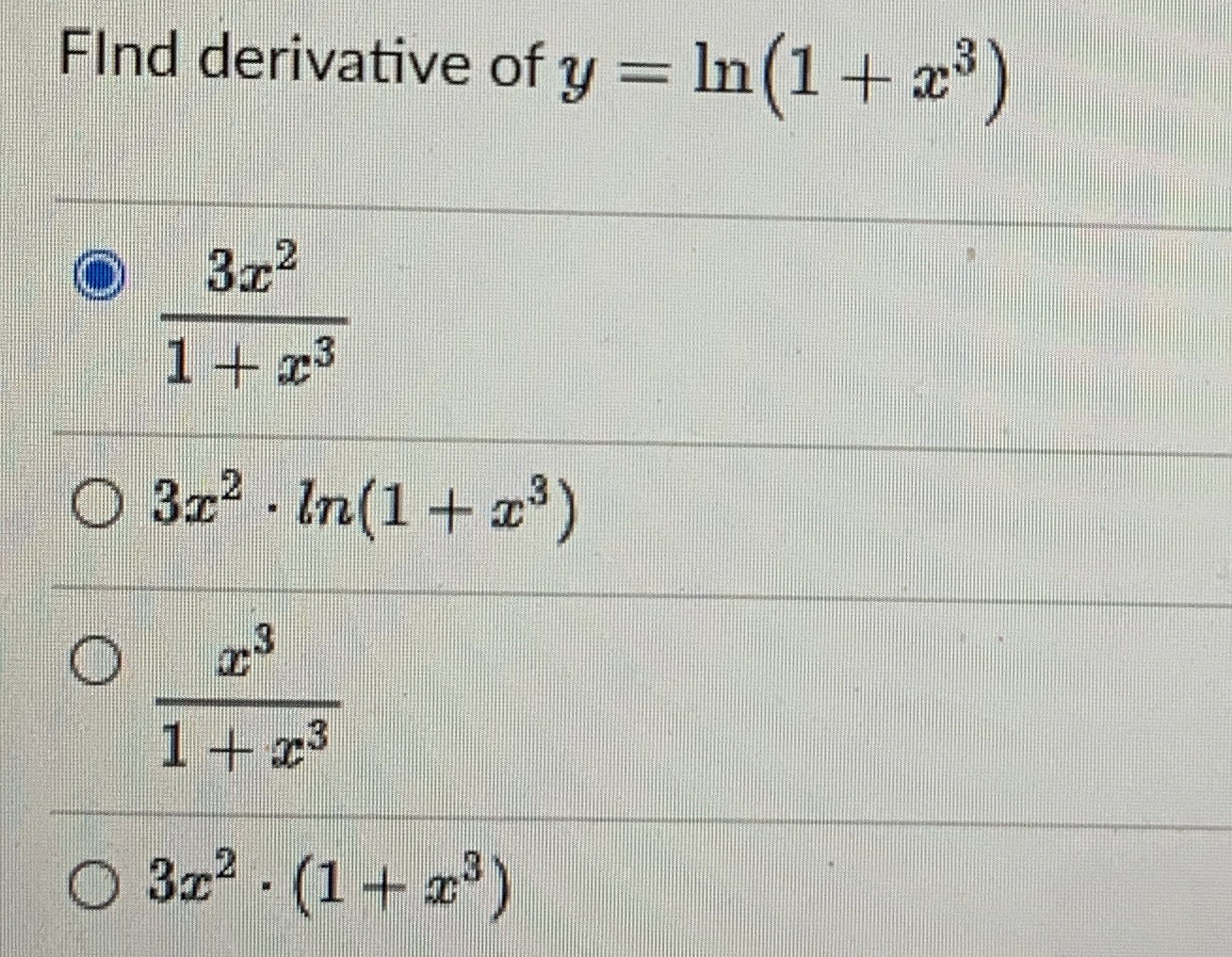 FInd derivative of | Chegg.com