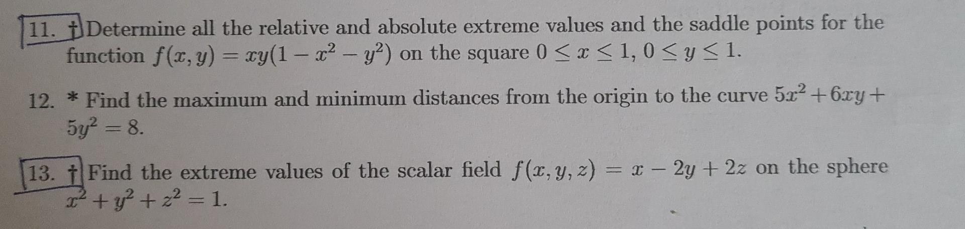 Solved 11. IDetermine all the relative and absolute extreme | Chegg.com