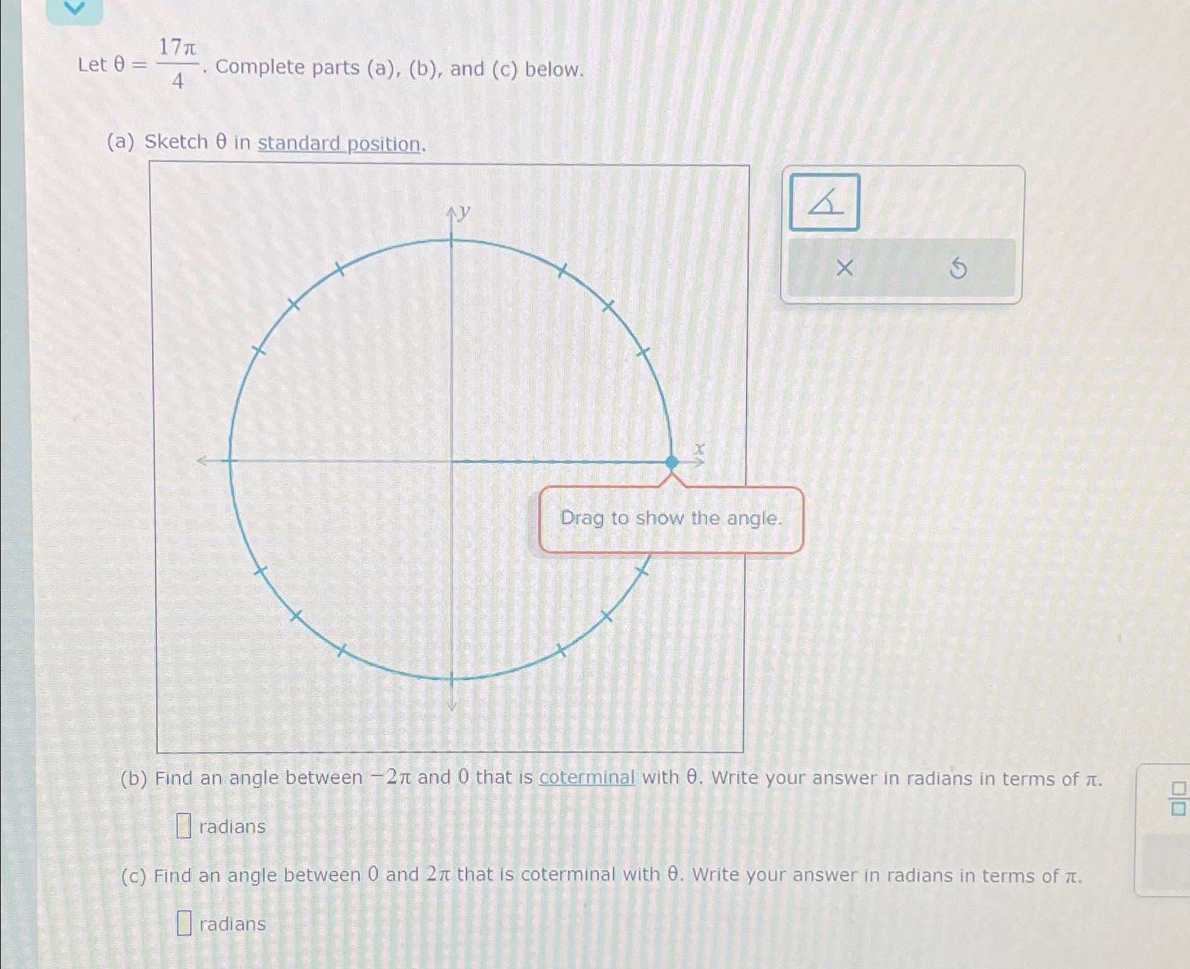 Solved Let θ=17π4. ﻿Complete parts (a), (b), ﻿and (c) | Chegg.com