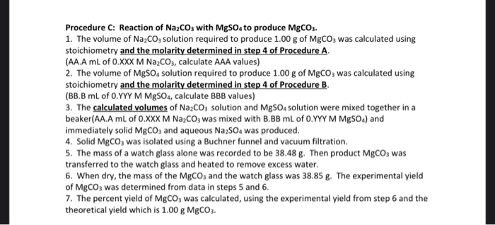 Solved Na CO2 (aq) + MgSO4 (aq) → MgCO3 (s) + Na2SO4 (aq) | Chegg.com