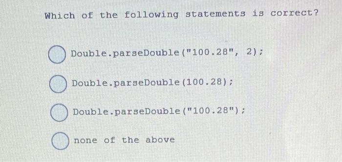 Solved Which of the following statements is correct? | Chegg.com