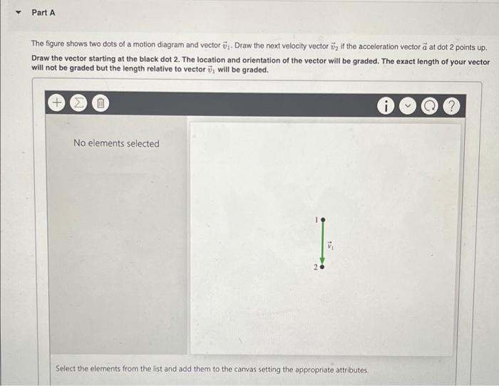 Solved Part A The figure shows two dots of a motion diagram | Chegg.com