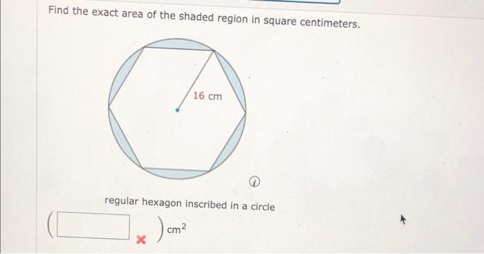 Solved Find the exact area of the shaded region in square | Chegg.com