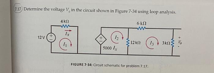 Solved Loop Analysis 74. Determine the voltage V, in the | Chegg.com