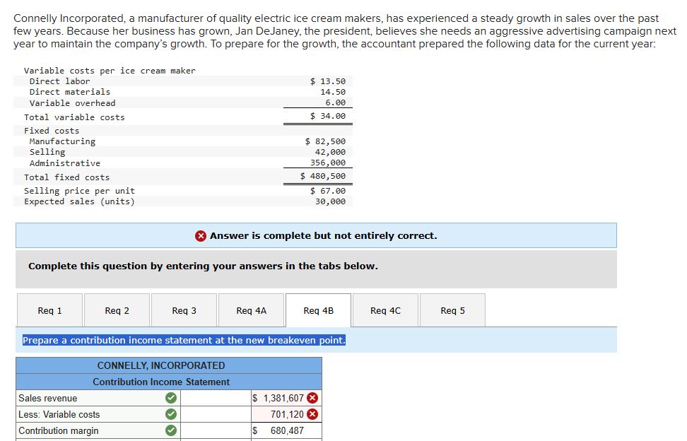 Solved Connelly Incorporated, a manufacturer of quality | Chegg.com