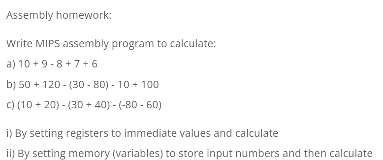 Assembly homework:Write MIPS assembly program to | Chegg.com