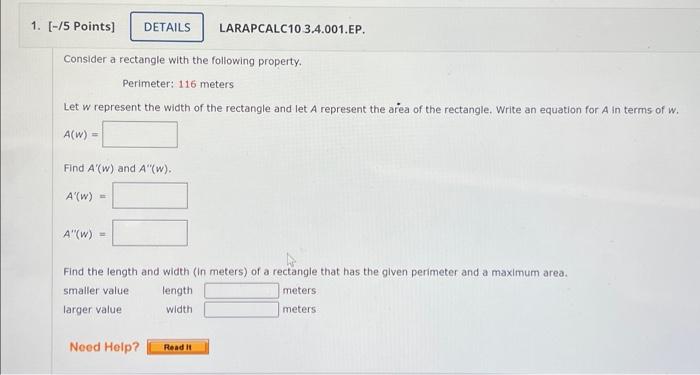 Solved Consider a rectangle with the following property. | Chegg.com