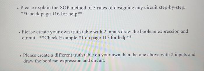 Solved Please explain the SOP method of 3 rules of designing | Chegg.com