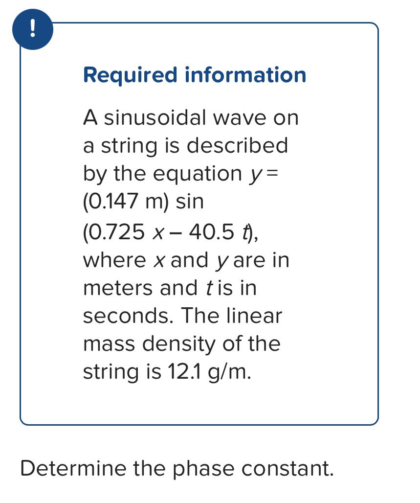 Solved !Required informationA sinusoidal wave on a string is | Chegg.com