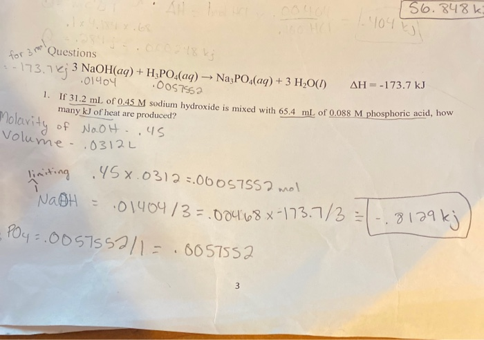 Solved 21:384 Search 1.Sol :- Given reaction is: 3NaOH(aq) + | Chegg.com