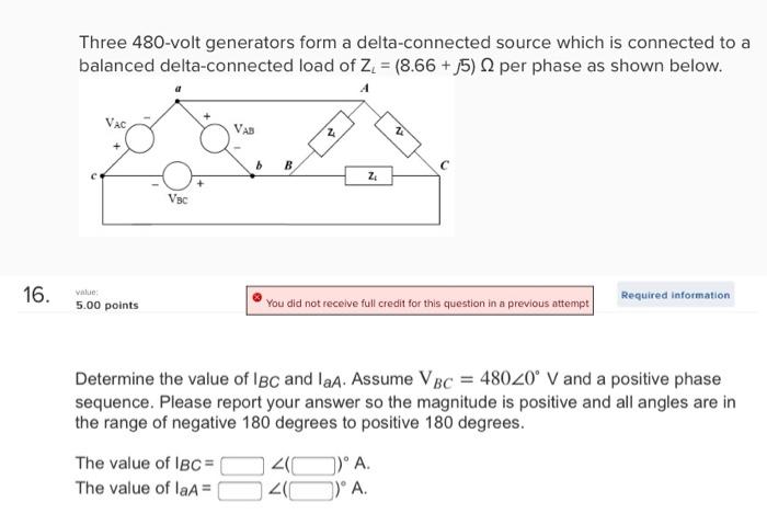 Solved Three 480-volt generators form a delta-connected | Chegg.com
