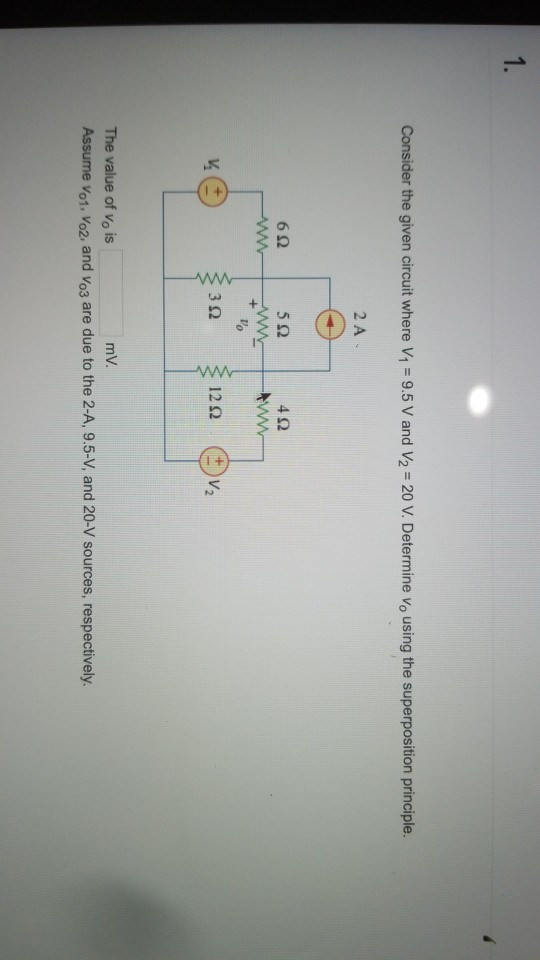 Solved Consider the given circuit where V1 = 9.5 V and V2 = | Chegg.com