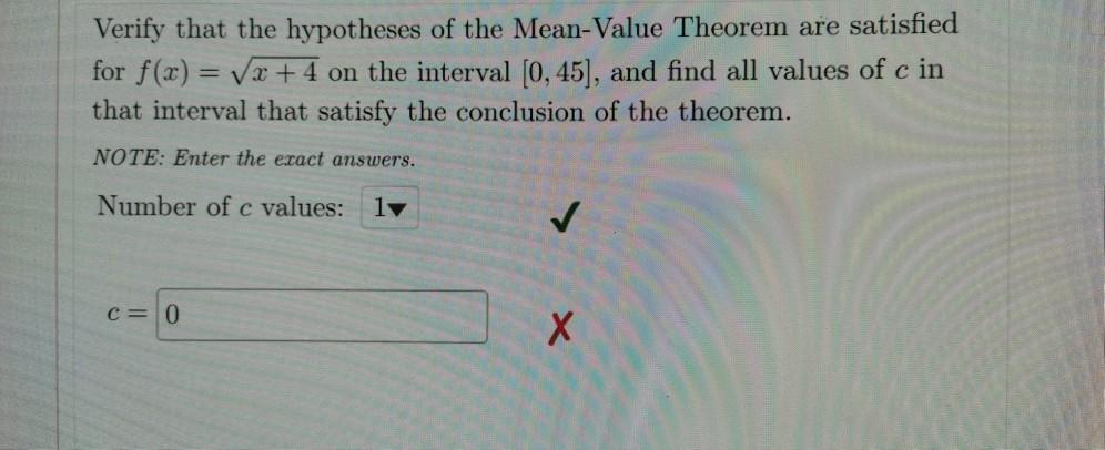 Solved Verify that the hypotheses of the Mean-Value Theorem | Chegg.com