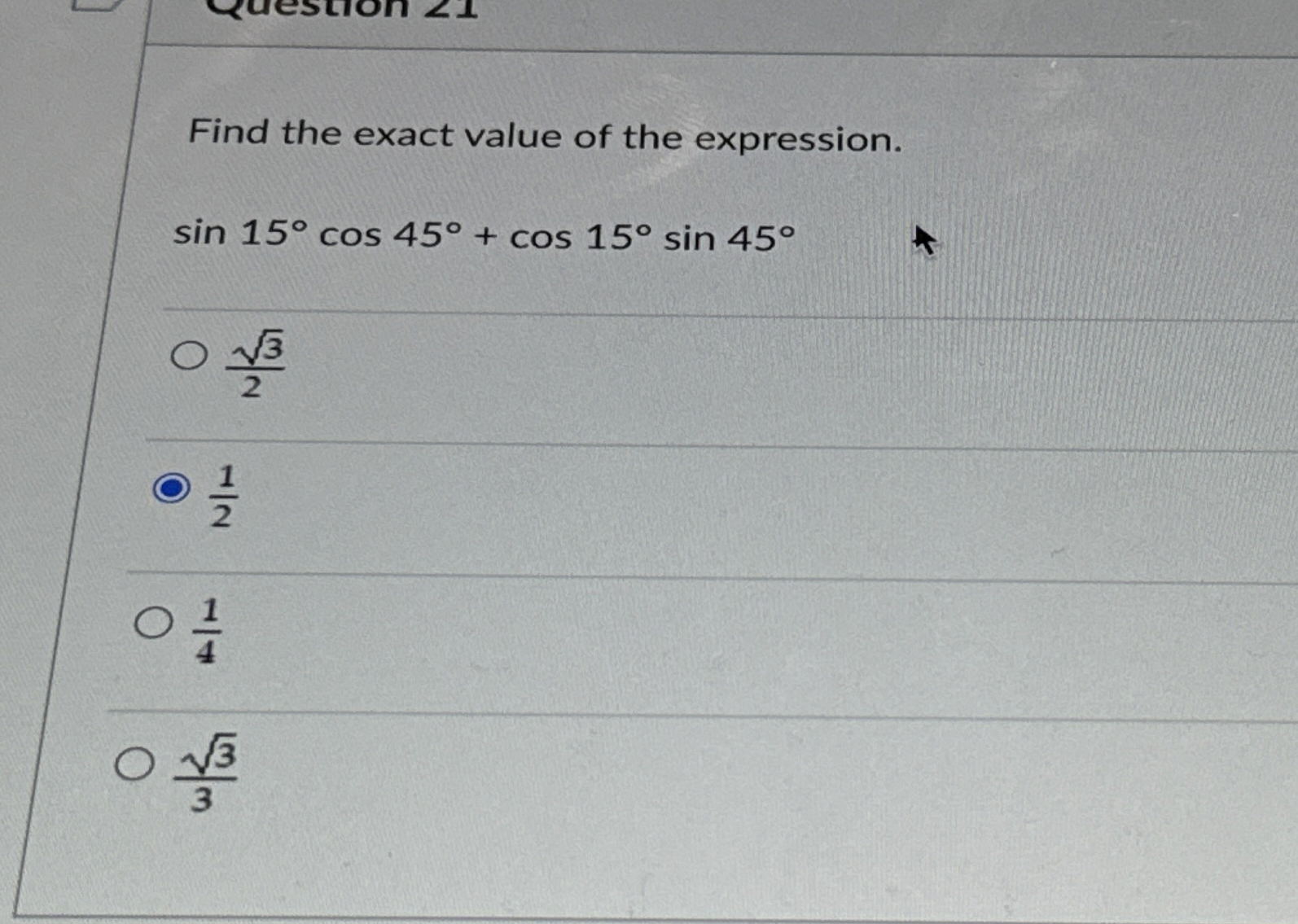 Solved Find the exact value of the | Chegg.com