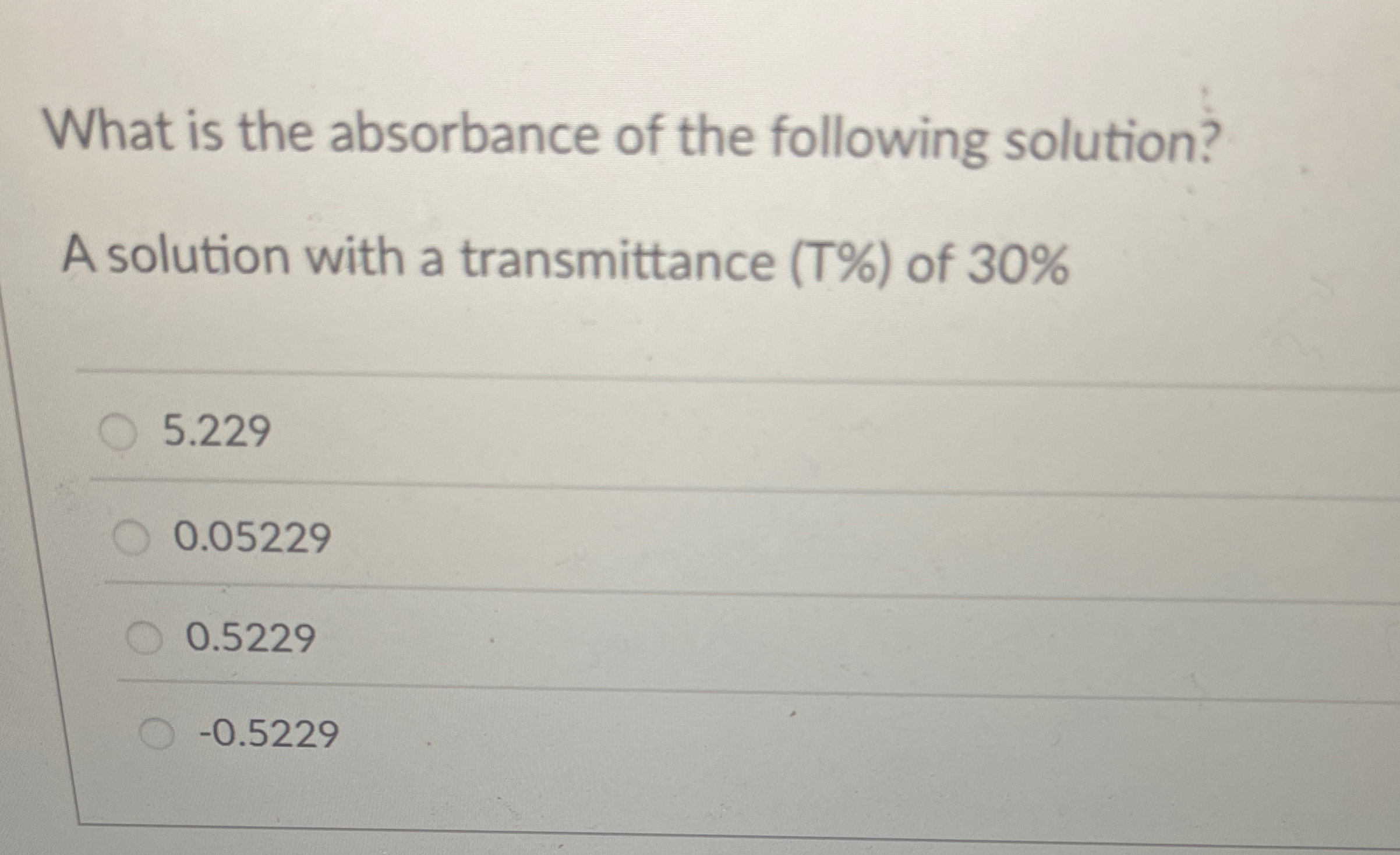High Quality SOLUTION What is the absorbance of the following solution?A | Chegg.com