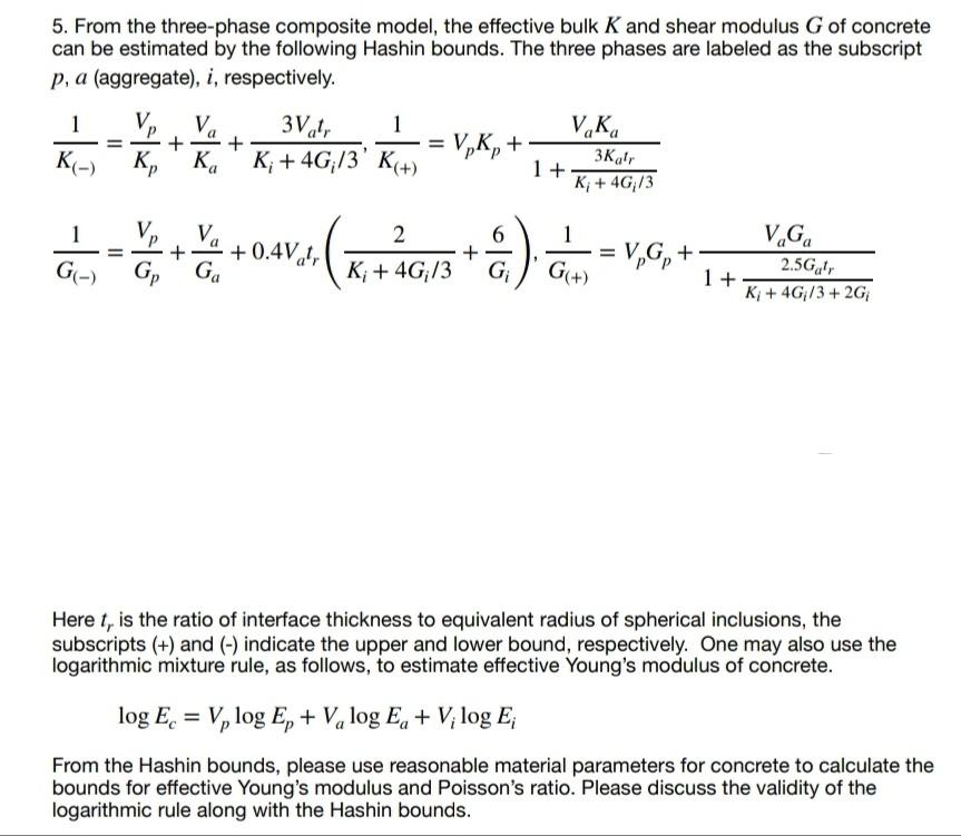 Solved 5. From the three-phase composite model, the | Chegg.com