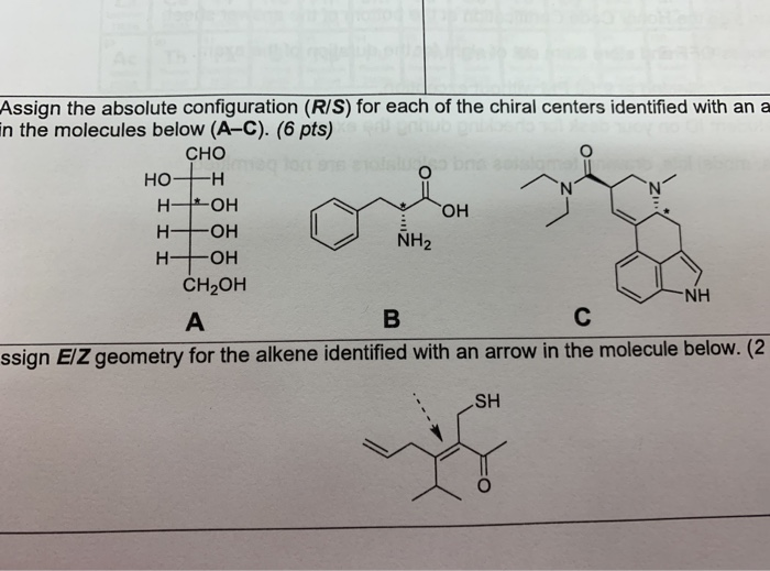 Solved Assign the absolute configuration (R/S) for each of | Chegg.com
