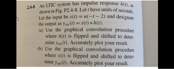 Solved 24-8 An LTIC system has impulse response ho shown in | Chegg.com