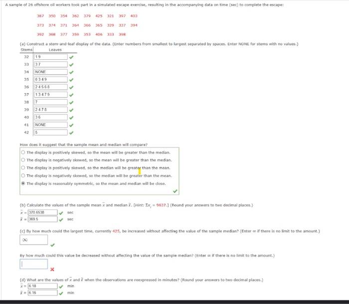 Solved How does it suggest that the sample mead and median | Chegg.com
