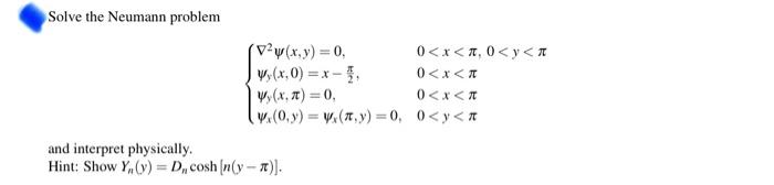 Solved Solve the Neumann problem | Chegg.com